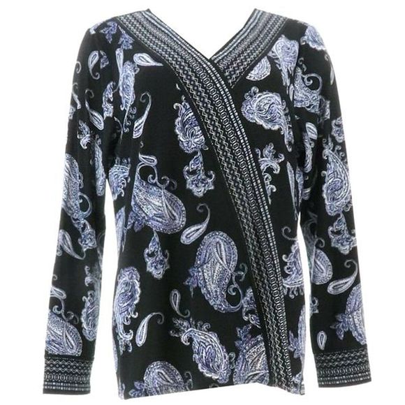 Belle by Kim Gravel | Tops | Belle By Kim Gravel Paisley Printed ...